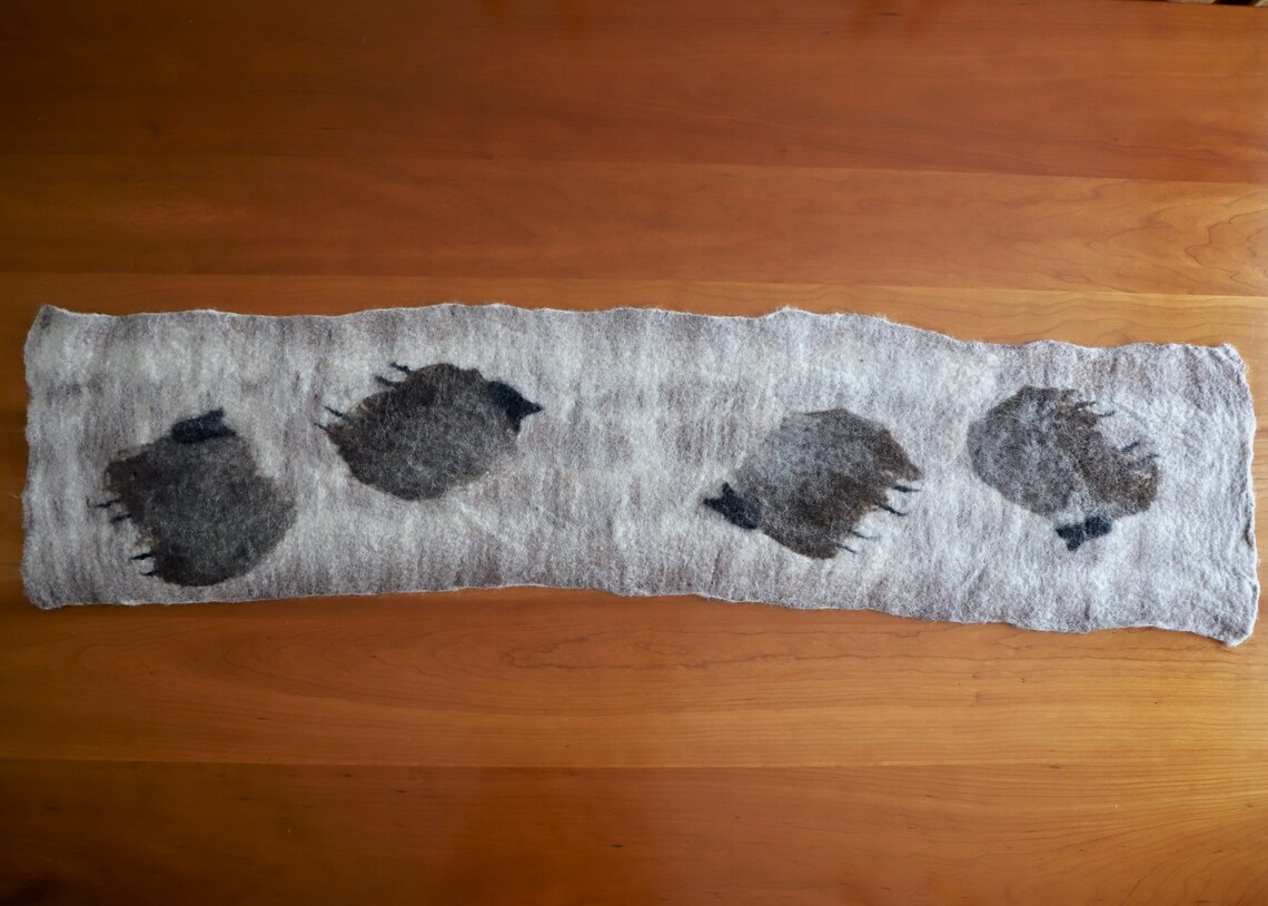 Sheep Table Runner, Felted Farm House Table Runner, 4 Ft Rustic Brown ...