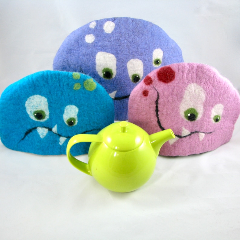 Monster Tea Cosy Felted Teapot Cozy Whimsical Goblin Tea | Etsy