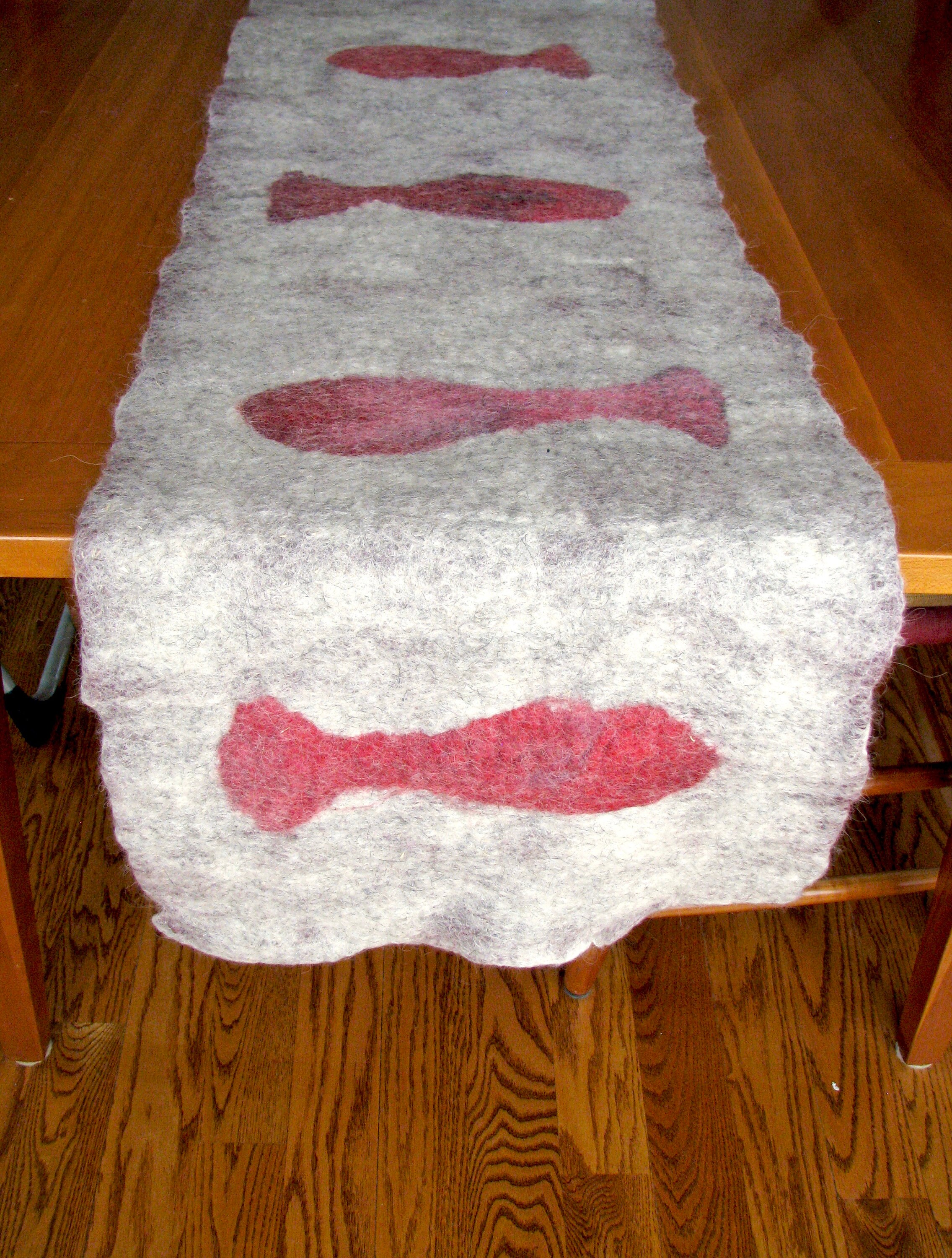 Fish Table Runner Grey Felt Wool Table Runner Nautical Table | Etsy