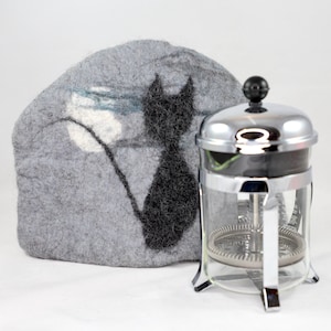 Cat Tea Cozy, French Press Cozy, Teapot Cozy, Cat Coffee Cozy, Felted ...