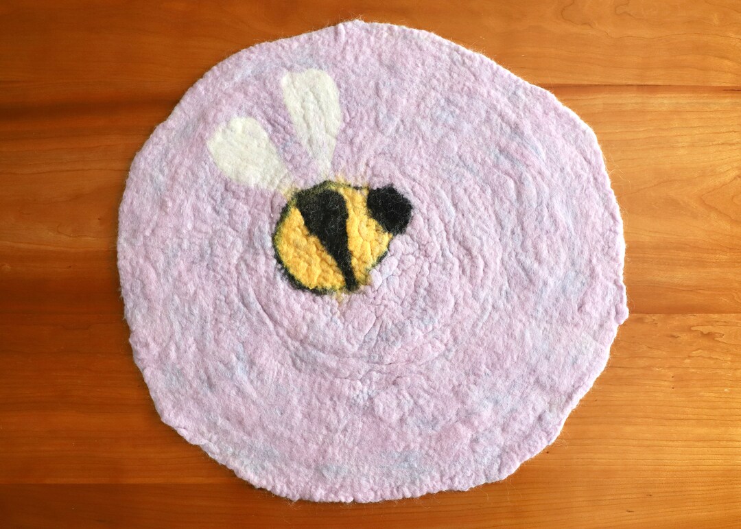Bumble Bee Table Mat, Felted Wool Bee Table Mat, Bumble Bee Wool ...