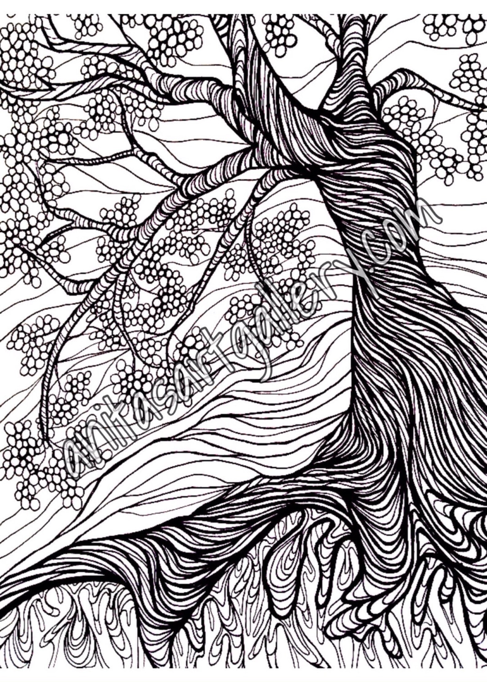 Coloring Page: Tree - Etsy