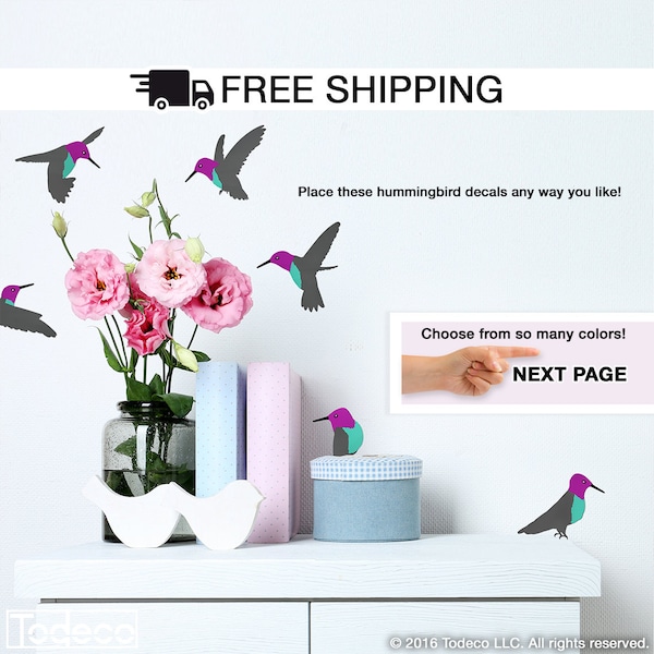 Hummingbird Wall Decal - Etsy