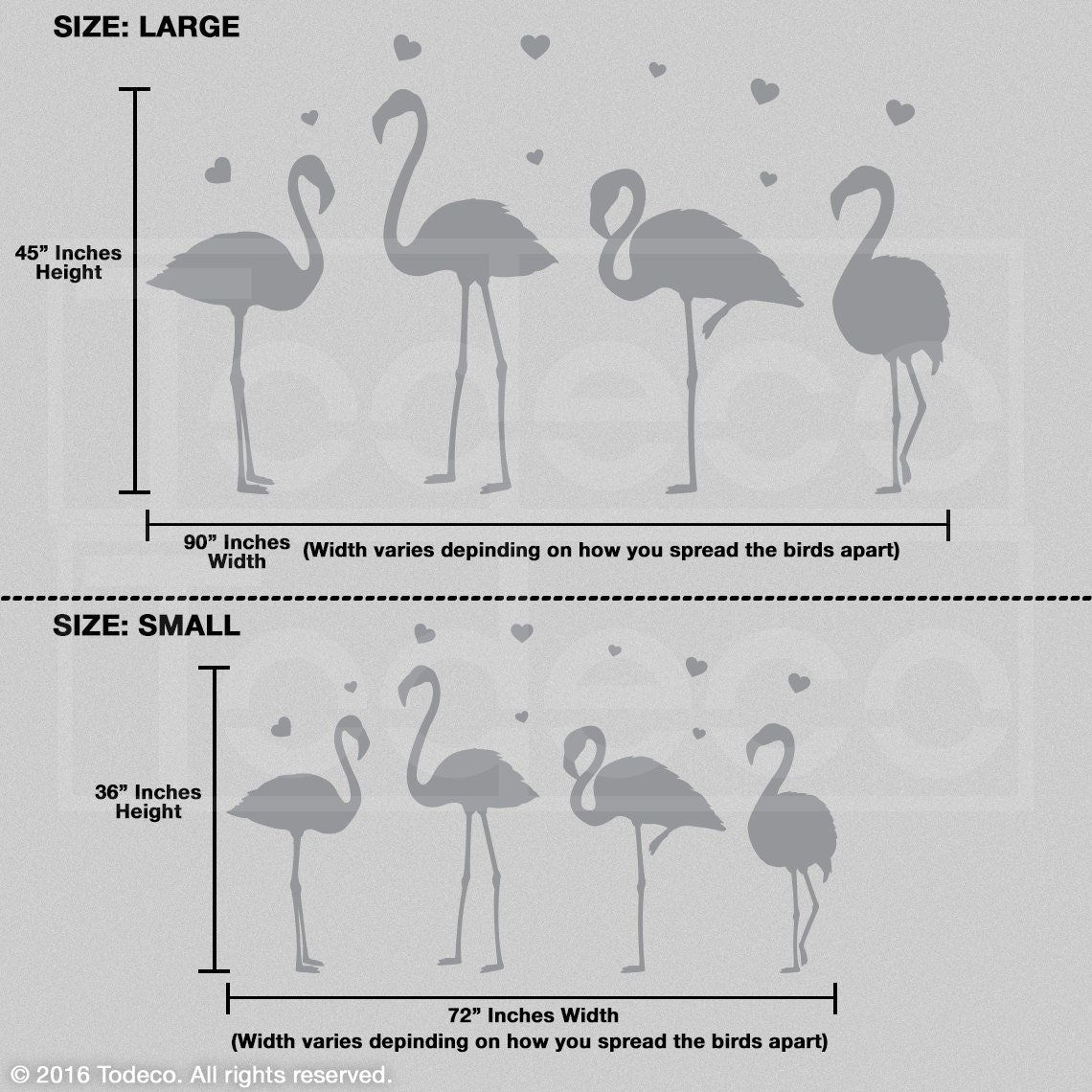 Flamingo Wall Decal Flamingos Set Wall Decal Girls Wall - Etsy