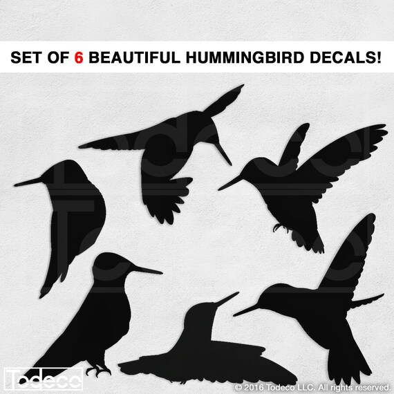Hummingbirds Wall Decal Set of 6 Birds Total Humming Bird | Etsy