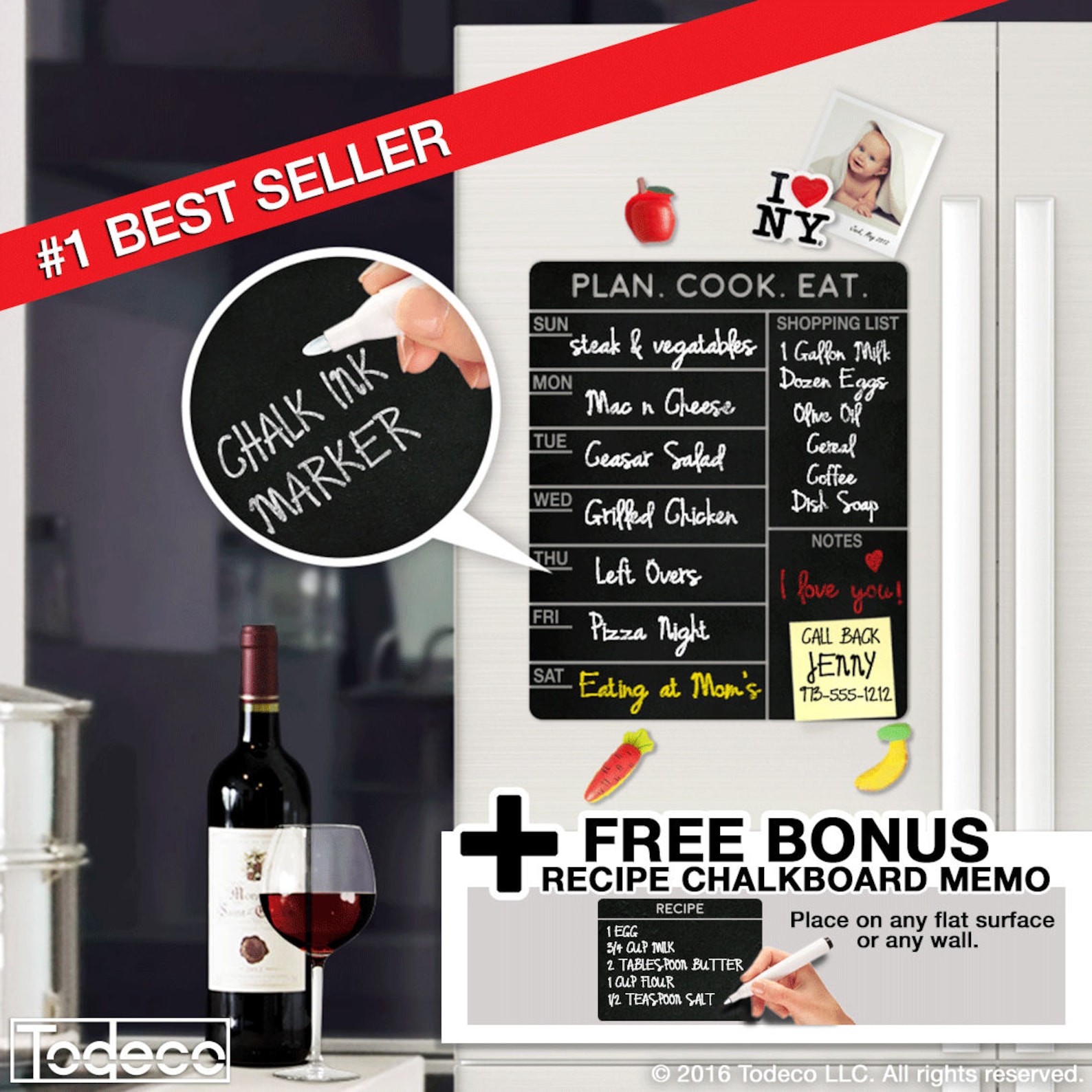 Meal Planner Chalkboard Meal Planner Menu Schedule | Etsy