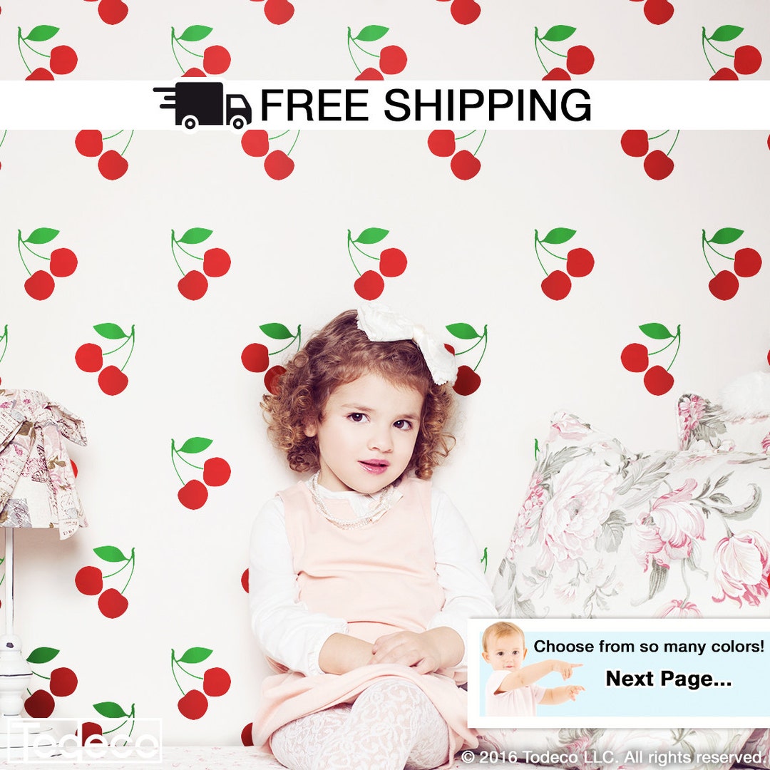 Cherry Wall Decals – Kids Room Removable Vinyl Stickers - Etsy