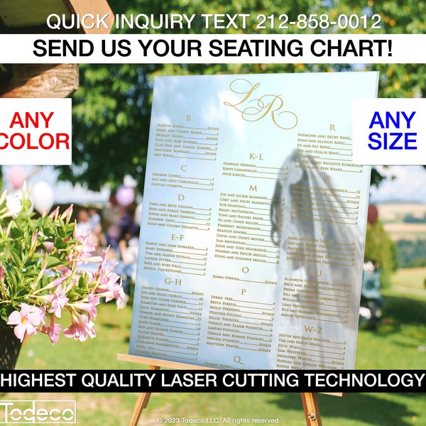 Seating Chart Decals - Etsy