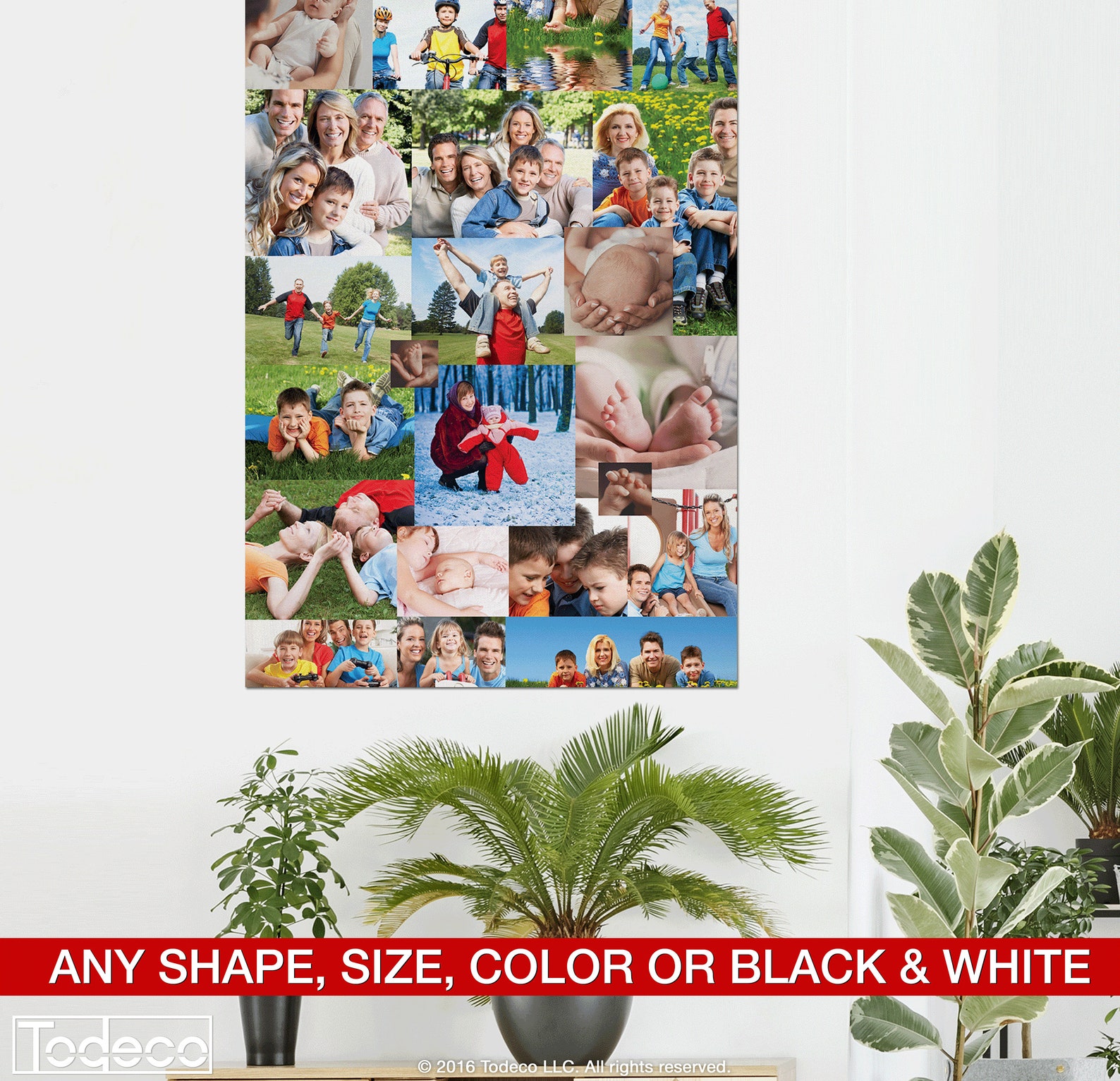 Family Wall Mural, Custom Collage Mural, Family Wall Decal, Photo Mural ...