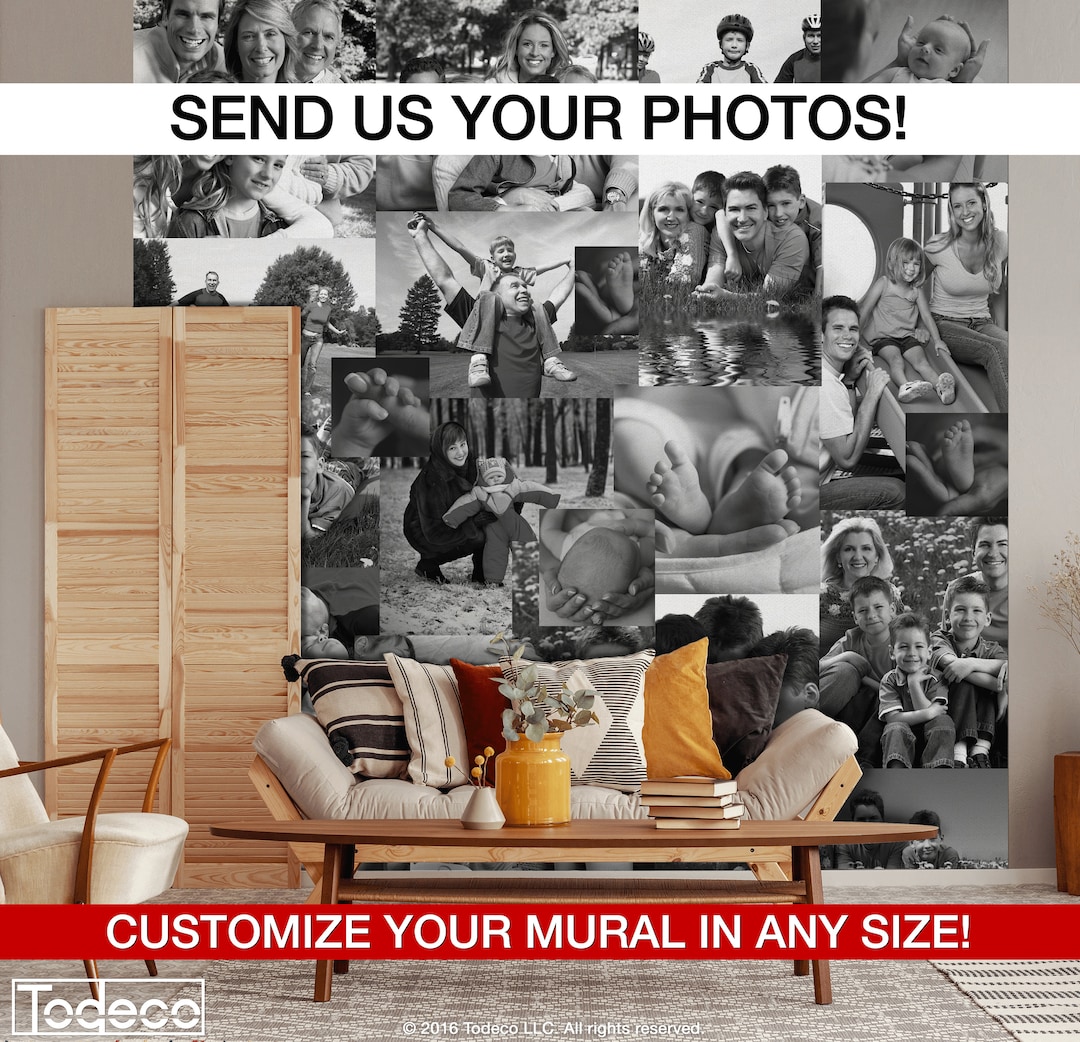 Family Wall Mural, Custom Collage Mural, Family Wall Decal, Photo Mural ...