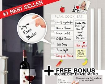 Meal Planner, Chalkboard Meal Planner, Menu Schedule, Refrigerator ...
