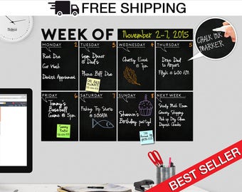 Meal Planner, Chalkboard Meal Planner, Menu Schedule, Refrigerator ...