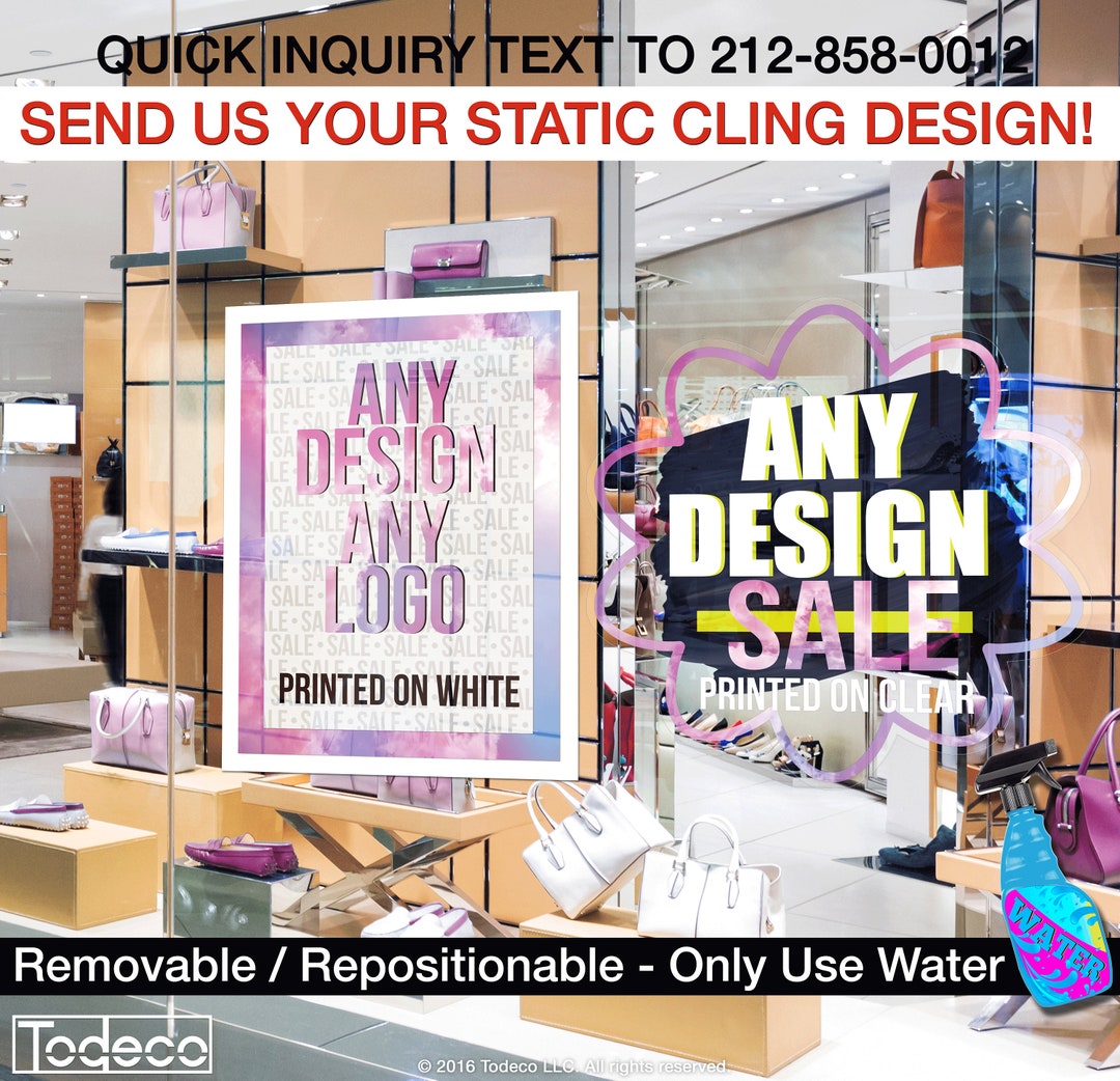 Custom Storefront Window Cling: Reusable Business Logo - Etsy