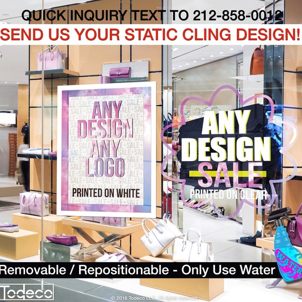 Custom Logo Window Static Cling - Etsy