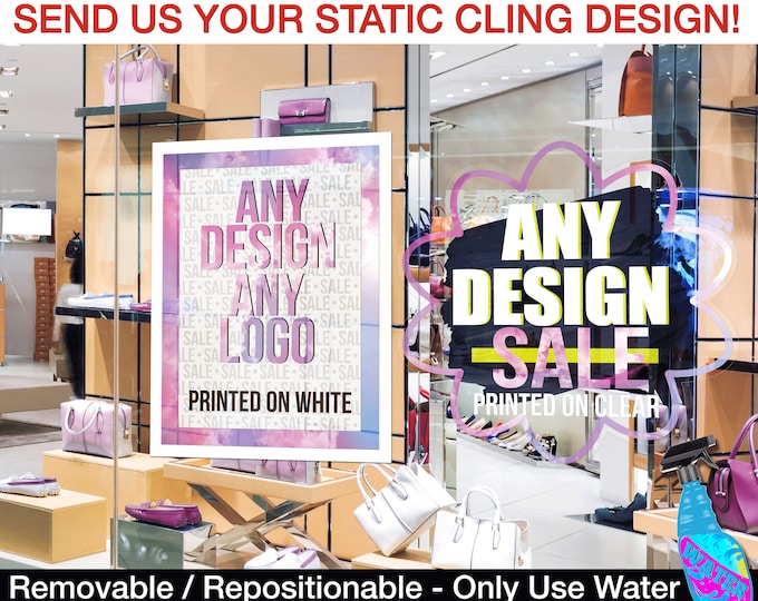 Custom Static Window Cling Vinyl Sticker - Personalized Window Decal ...
