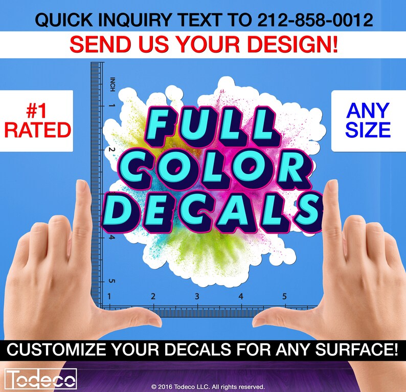 Multicolor Custom Decal Full Color Decal Multicolor Custom - Etsy