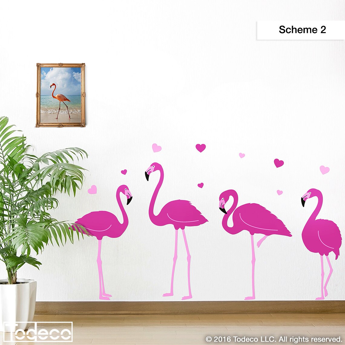 Flamingo Wall Decal Flamingos Set Wall Decal Girls Wall - Etsy