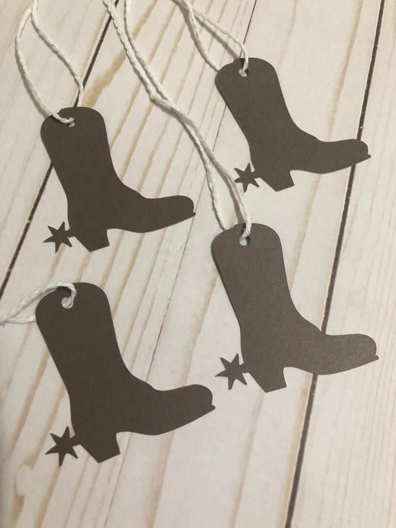 Sets of Cowgirl Boot Tag Cowboy Boot Gift Tags Personalized - Etsy