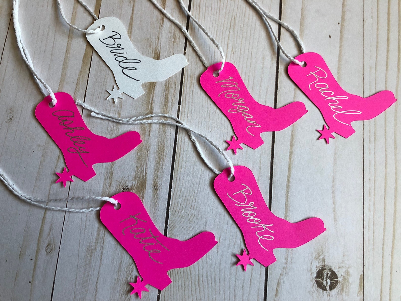 Sets of Cowgirl Boot Tag Cowboy Boot Gift Tags Personalized - Etsy
