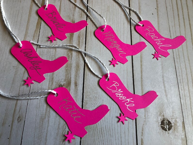 Sets of Cowgirl Boot Tag Cowboy Boot Gift Tags Personalized - Etsy