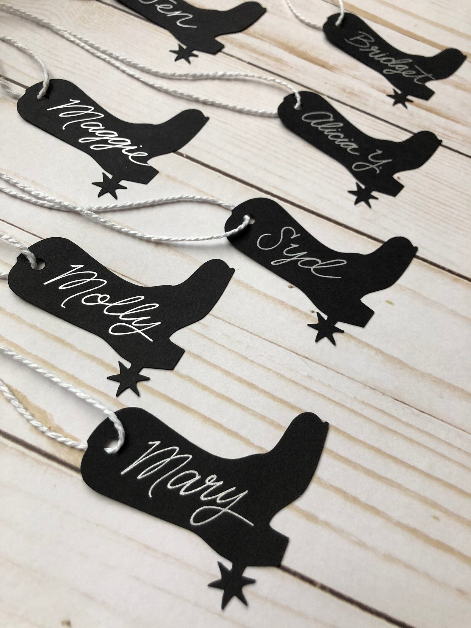 Sets of Cowgirl Boot Tag Cowboy Boot Gift Tags Personalized - Etsy