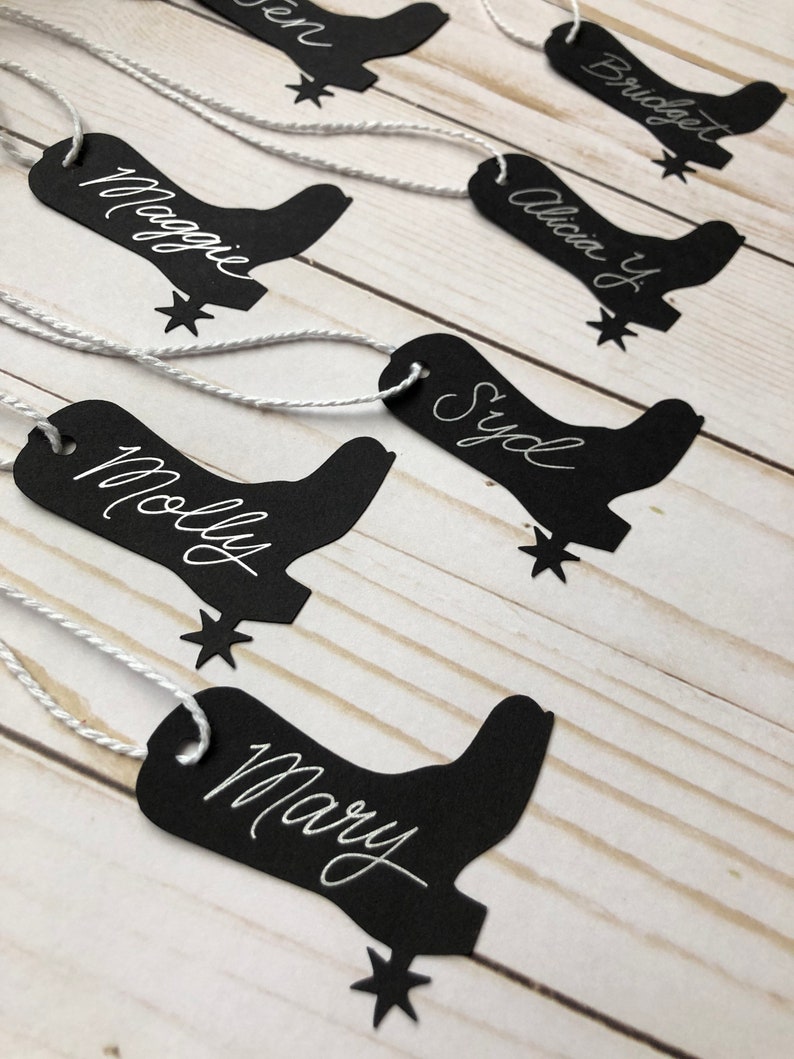 Sets of Cowgirl Boot Tag Cowboy Boot Gift Tags Personalized - Etsy