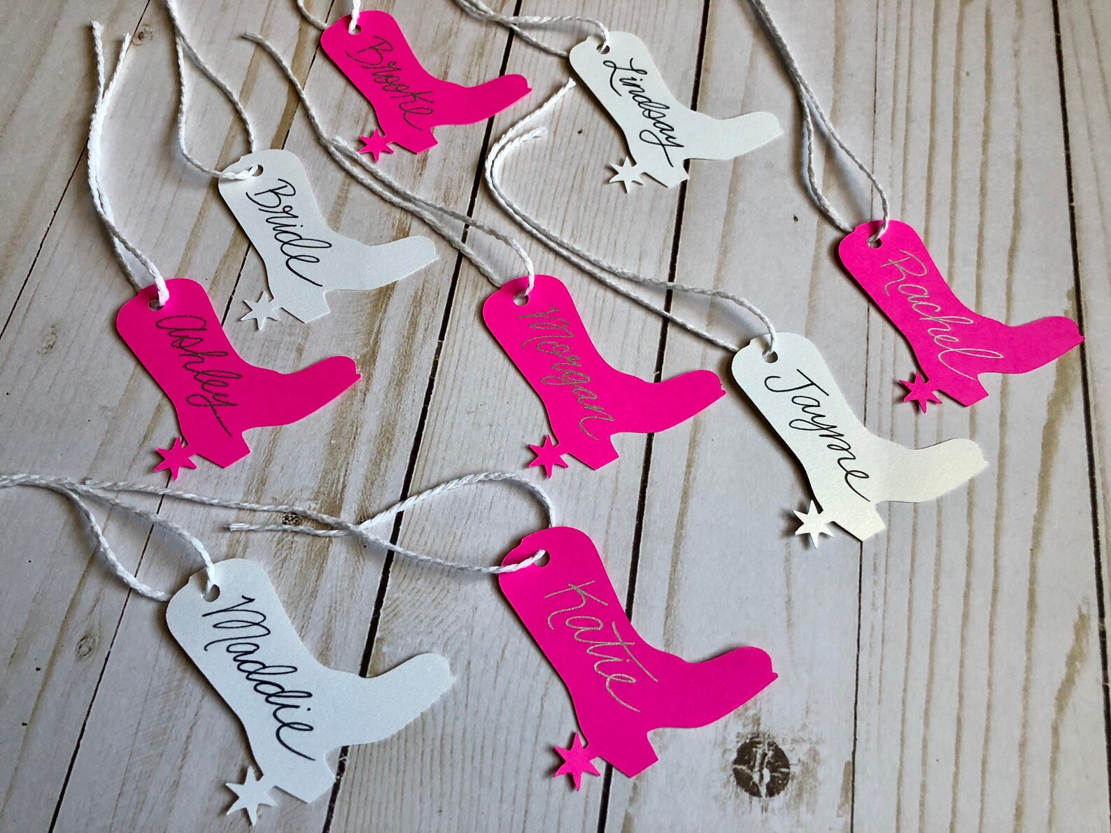Sets of Cowgirl Boot Tag Cowboy Boot Gift Tags Personalized - Etsy
