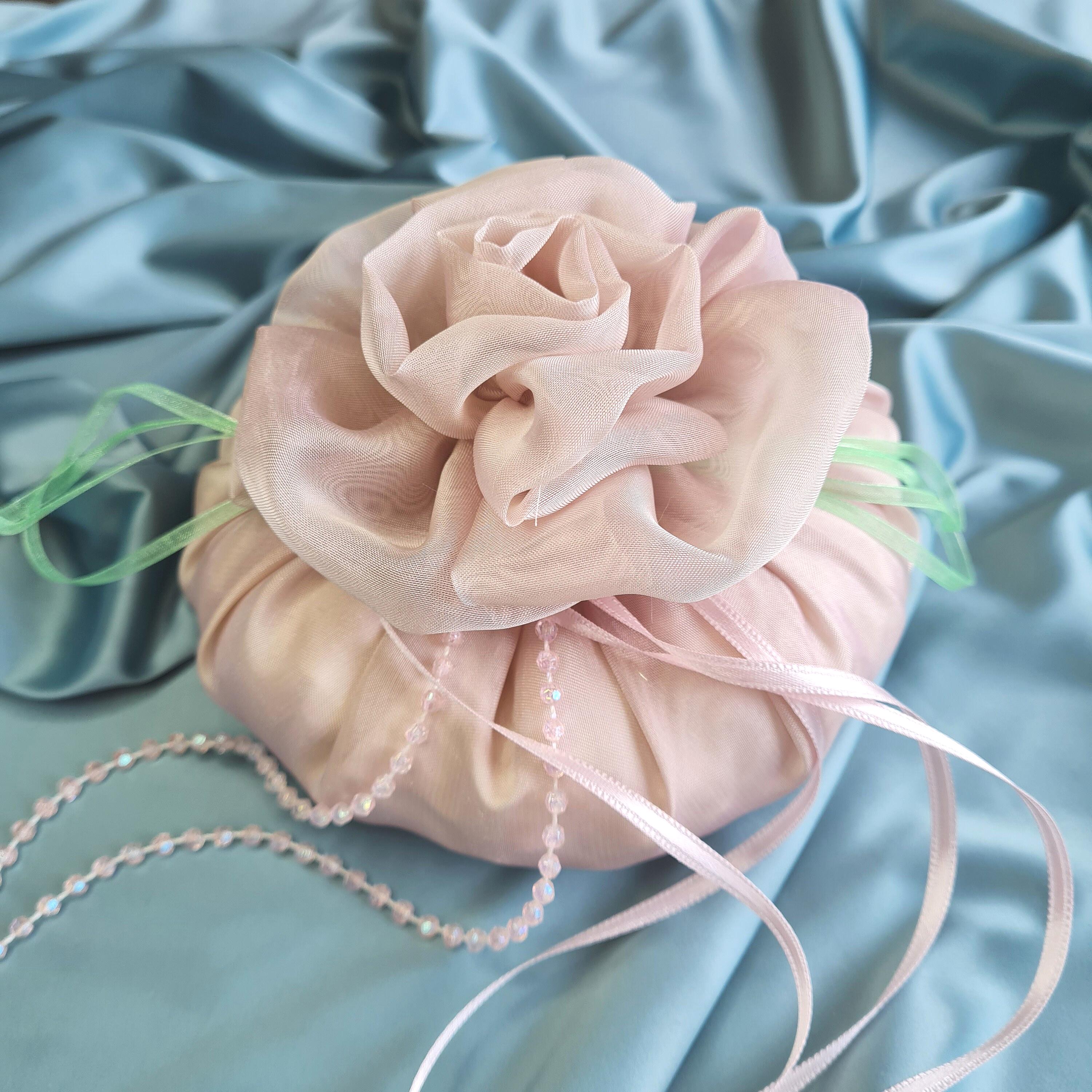 Round Ring Bearer Pillow: Dusty Rose Veil, Wedding Rings Pillow With ...
