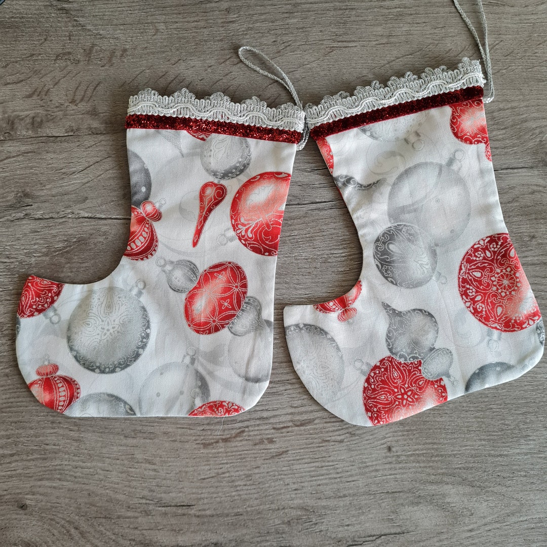 Christmas Red Stocking Boots, Silver Red Socks Christmas Gift Wrap ...