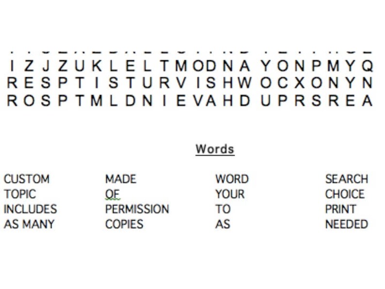 Custom Word Search Puzzle Made to Order With Your Search Terms - Etsy