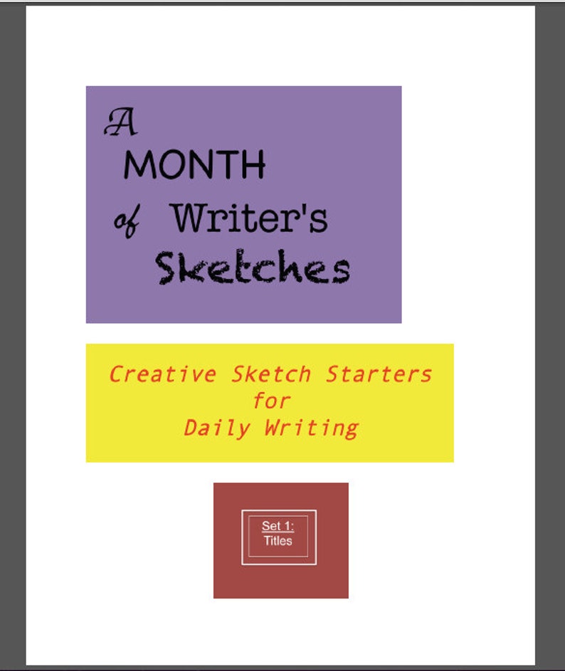 Creative Writing Sketch Starters Set 1 of Thirty Exercises for - Etsy