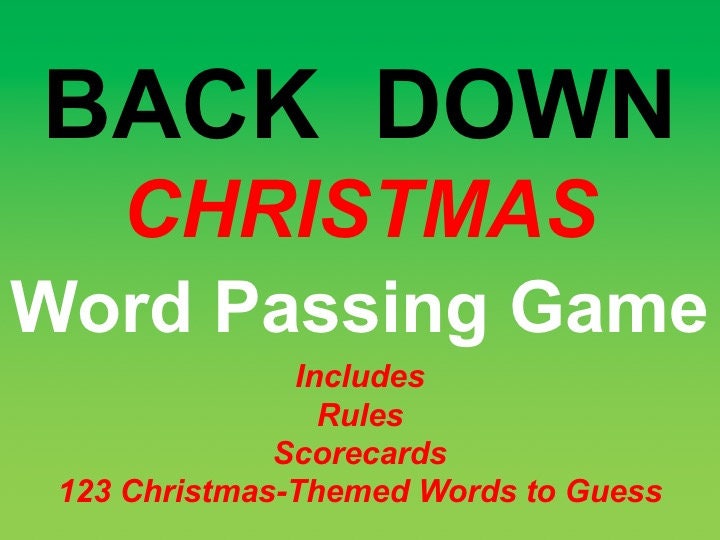 Printable Christmas Word Passing Game, 4 to 8 Players, Age 8 to Adult ...