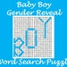 Printable Baby Boy Gender Reveal Word Search Puzzle With Answer Key - Etsy