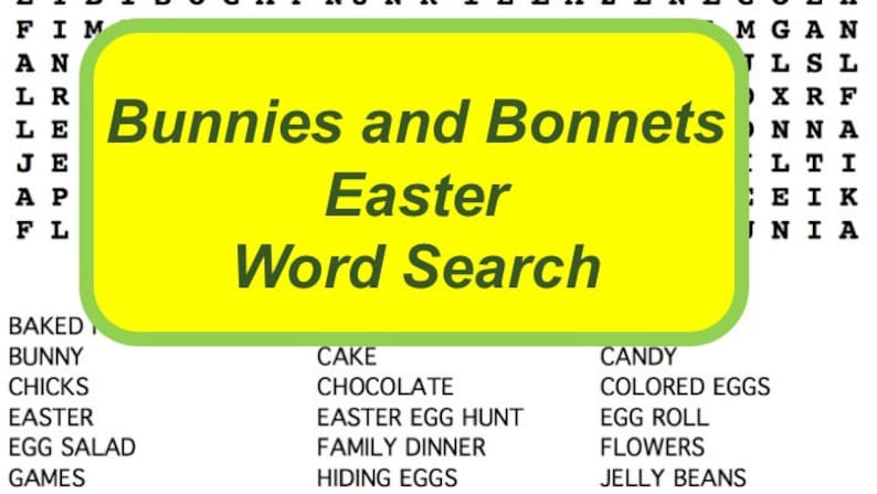 Fun Easter Word Search Puzzle With Non-religious Secular Easter Terms ...