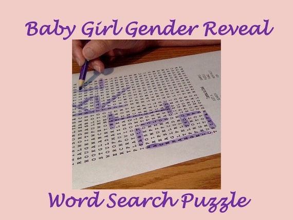 Printable Baby Girl Gender Reveal Word Search Puzzle Shower - Etsy