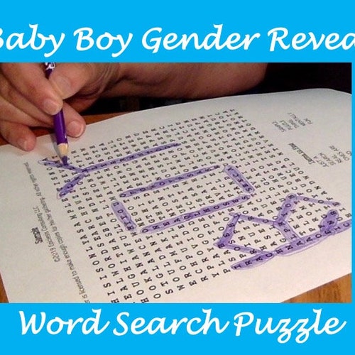 Printable Baby Girl Gender Reveal Word Search Puzzle Shower - Etsy
