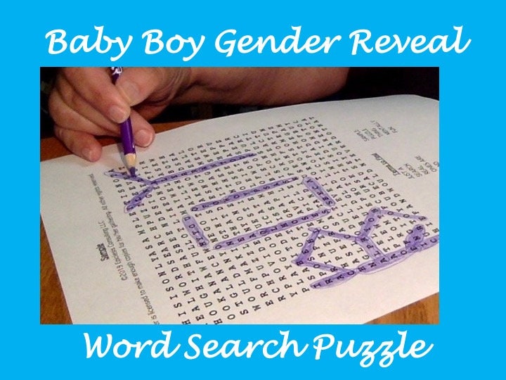 Printable Baby Boy Gender Reveal Word Search Puzzle With Answer Key - Etsy