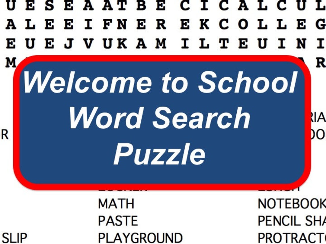 Back to School Word Search Puzzle - Etsy