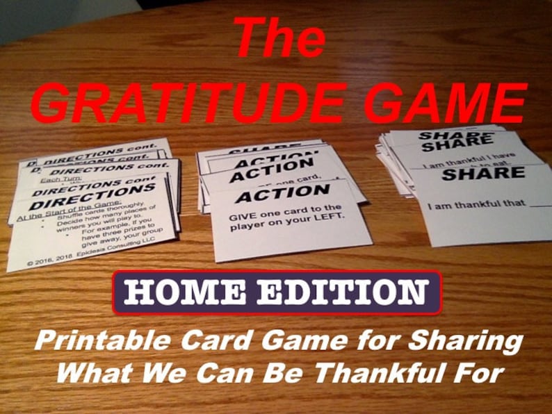 Gratitude Game Printable Thanksgiving Card Game and Thanksgiving ...