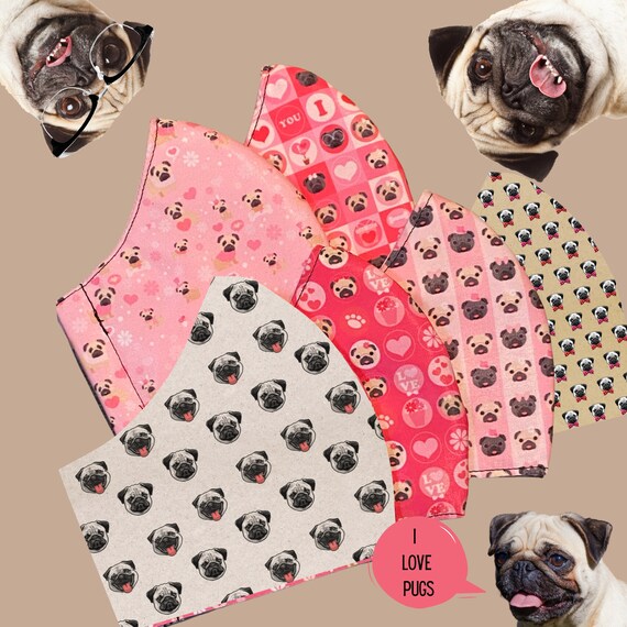 Pug Face Mask | Etsy