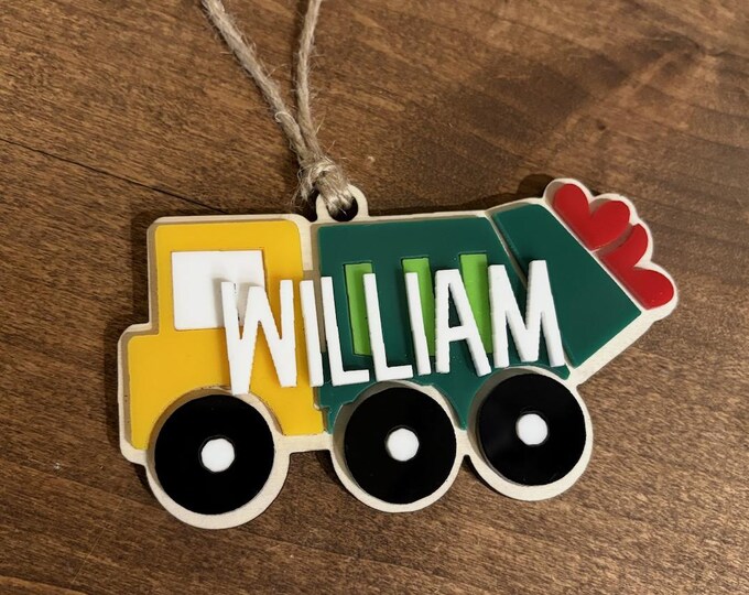 Personalized Garbage Truck Trash Truck Valentine’s Day Tags, Garbage ...