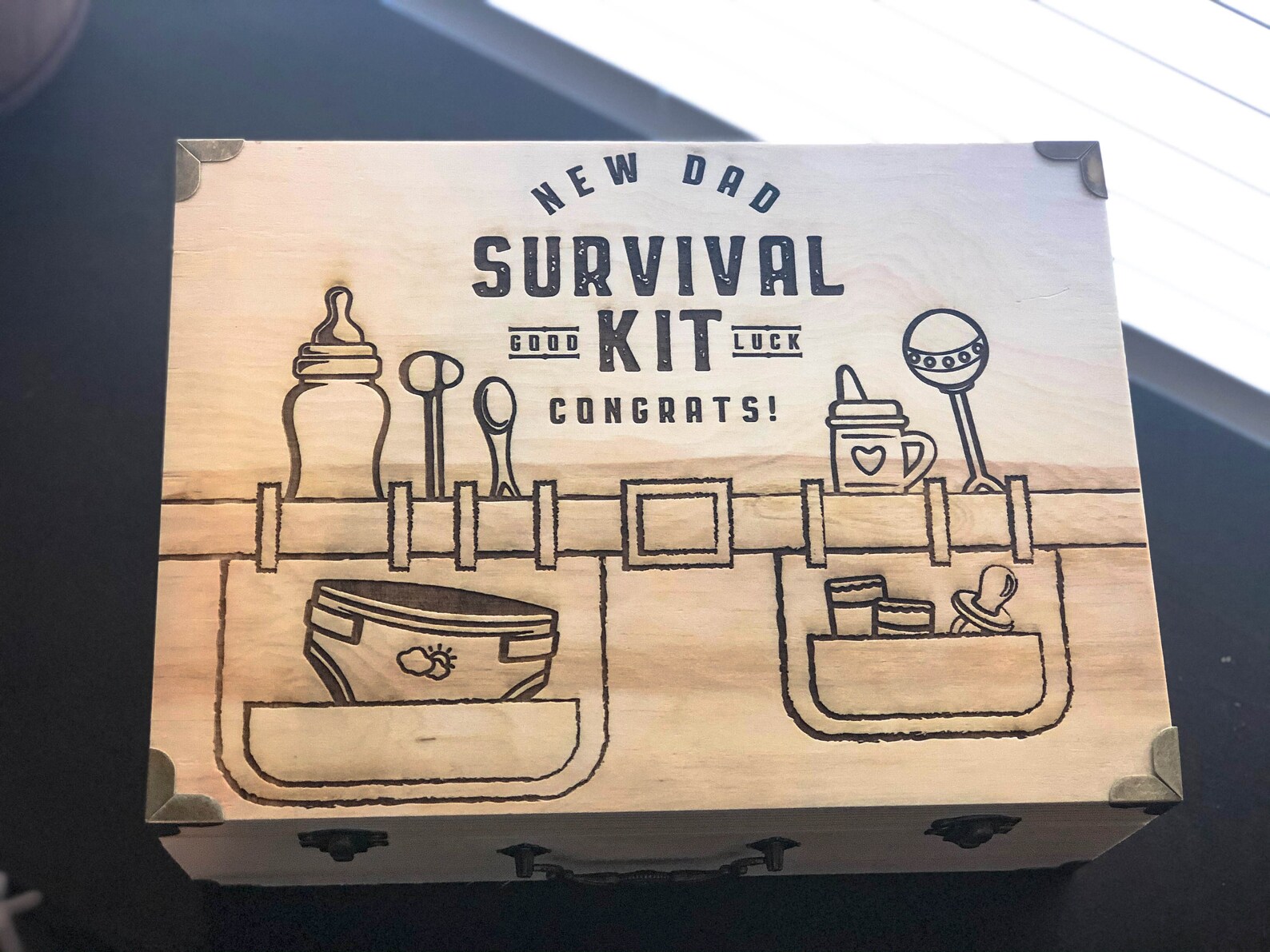 New Dad Survival Kit Box/ New Dad Gift / Baby Shower Gift for - Etsy