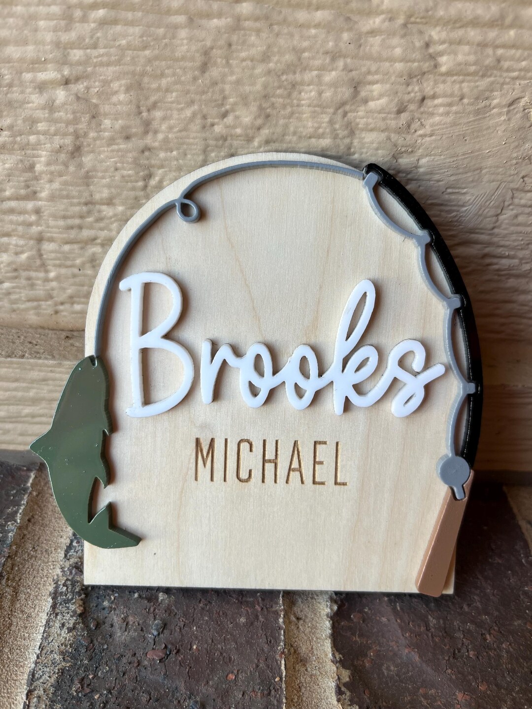 Fishing Name Sign | Mini Baby Name Sign | Name Announcement | Baby Boy ...