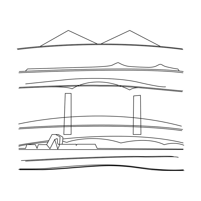 7 Bridges - Jacksonville - Digital Print - Line Drawing - Etsy