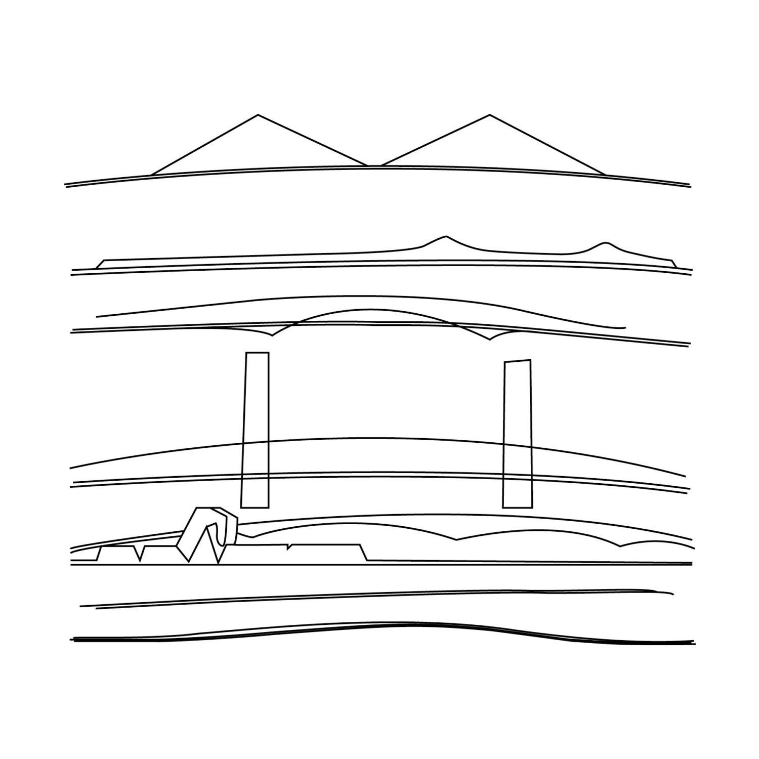 7 Bridges - Jacksonville - Digital Print - Line Drawing - Etsy