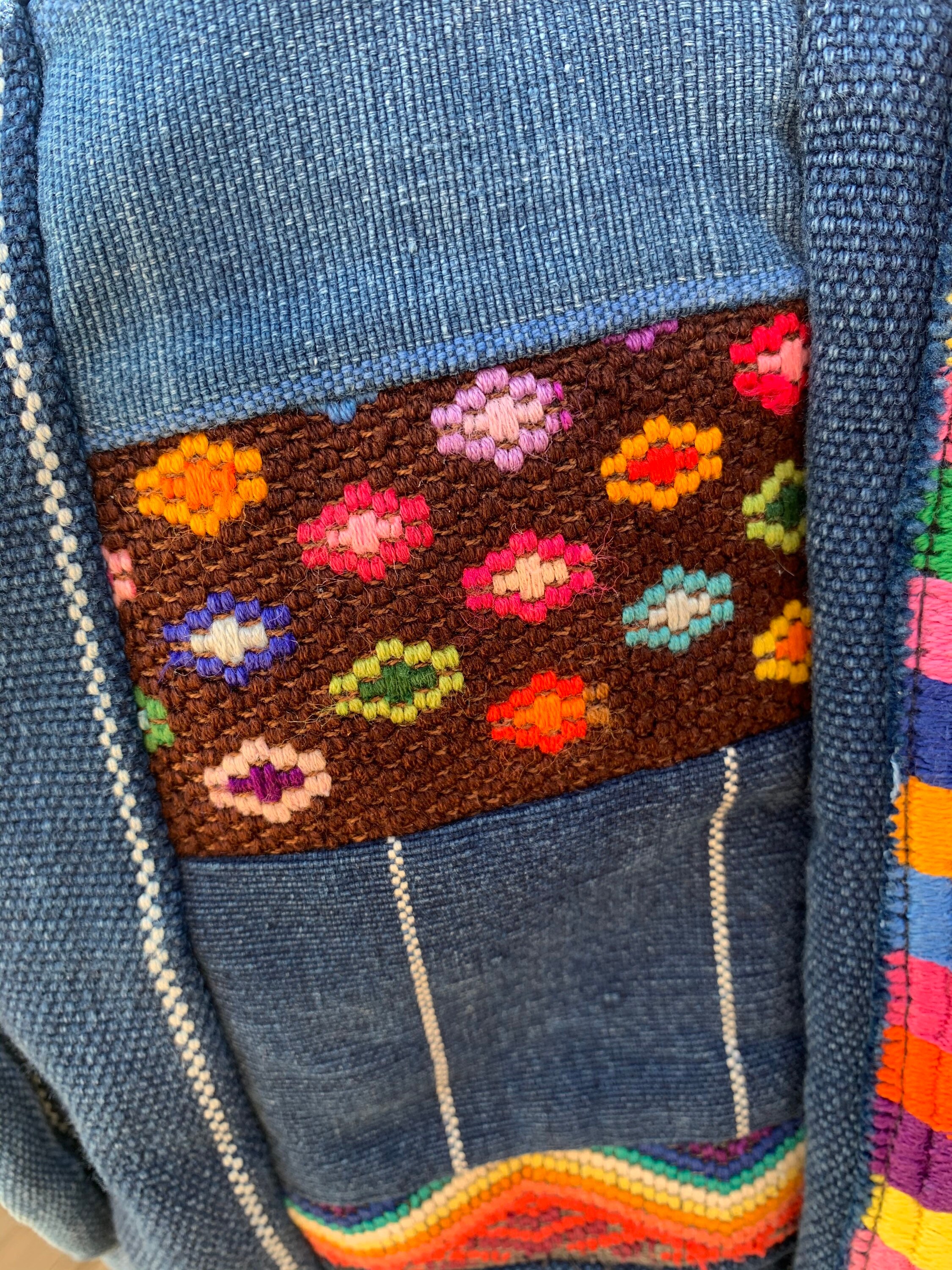 Vintage Guatemalan Embroidered and Needlepoint Patchwork Duffle Bag - Etsy