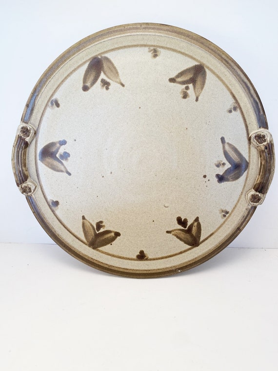 Vintage 1970s Handmade and Hand Painted Stoneware Pottery Tray - Etsy