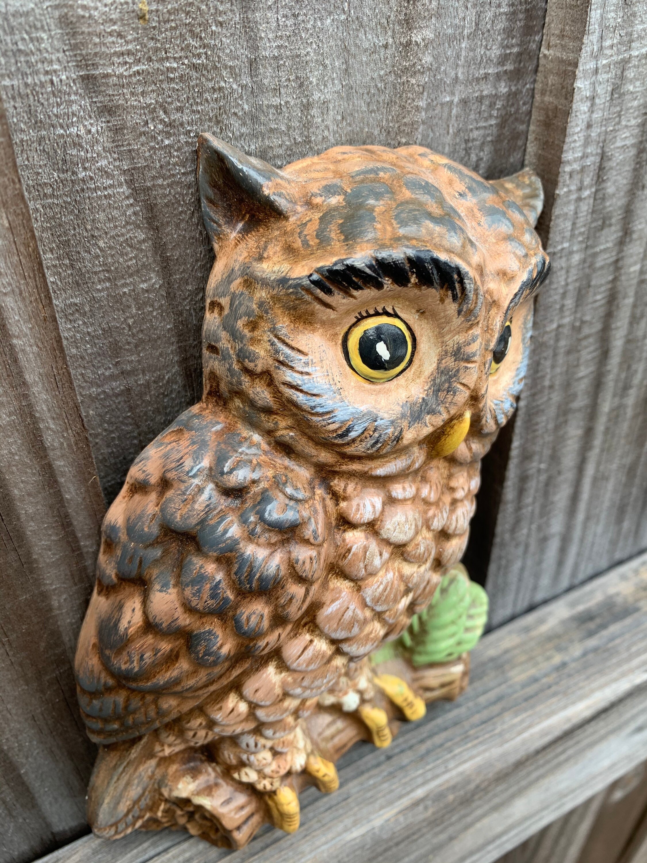 Vintage Owls Pair 2 of Hand Painted Vintage Owl Wall Dexor | Etsy