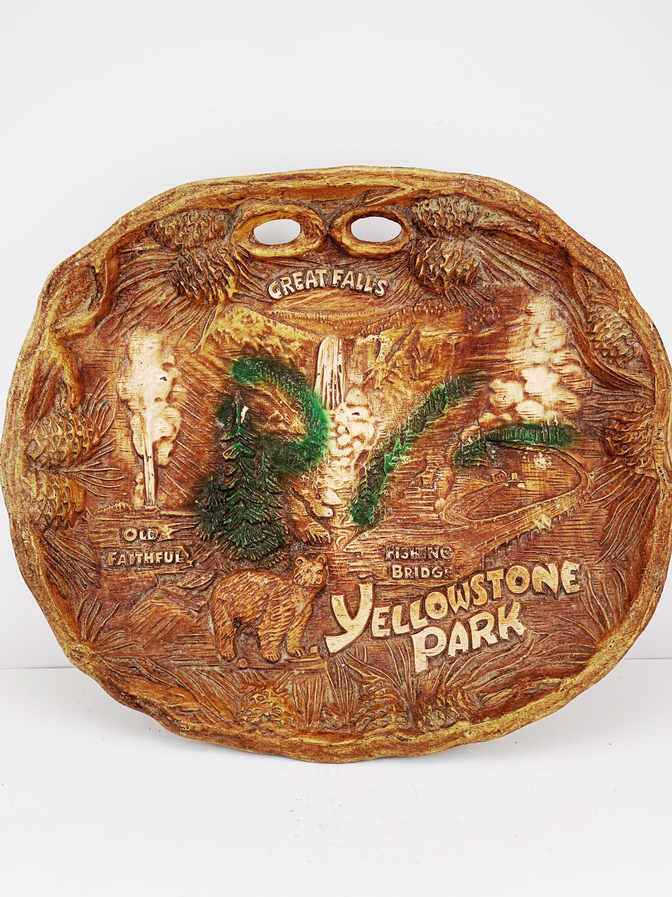 Vintage Yellowstone National Park Souvenir Resin Bowl or Wall - Etsy