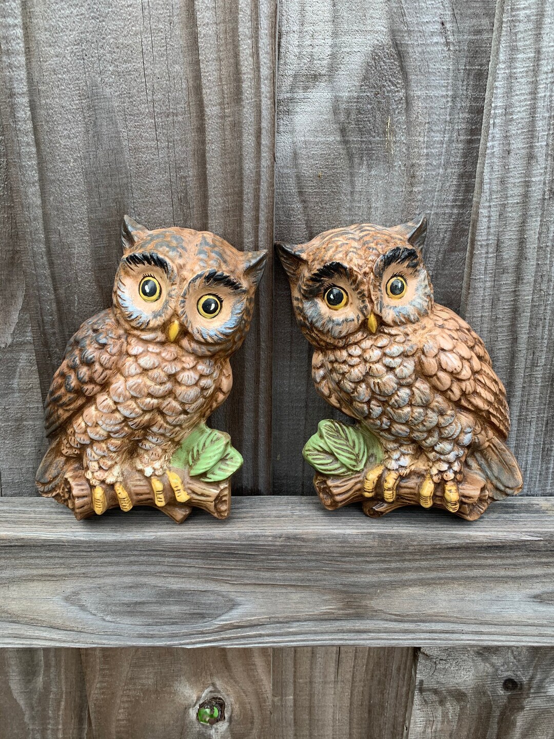 Vintage Owls Pair 2 of Hand Painted Vintage Owl Wall Dexor - Etsy